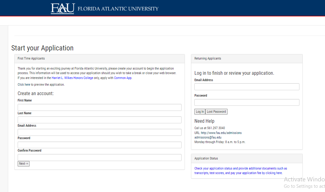 Florida Atlantic University Admissions: Holistic Instructions ...